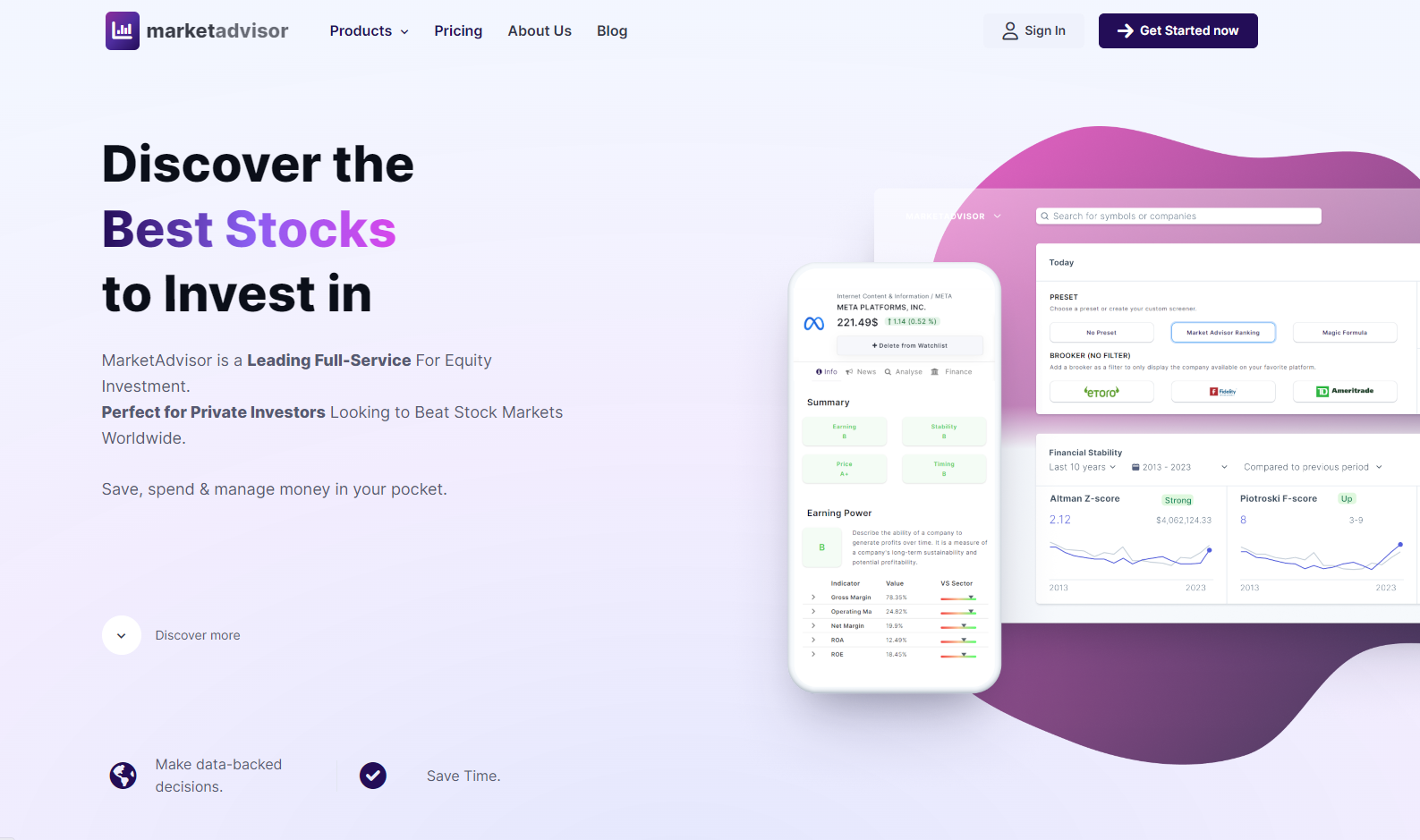 Market Advisor - Smart Stock Screener, Stock Rating & Analysis